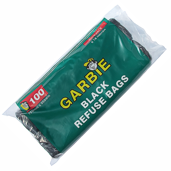 Garbie Refuse Bags 750×950 30mic Black Pkt-20 – Ultimate Stationery